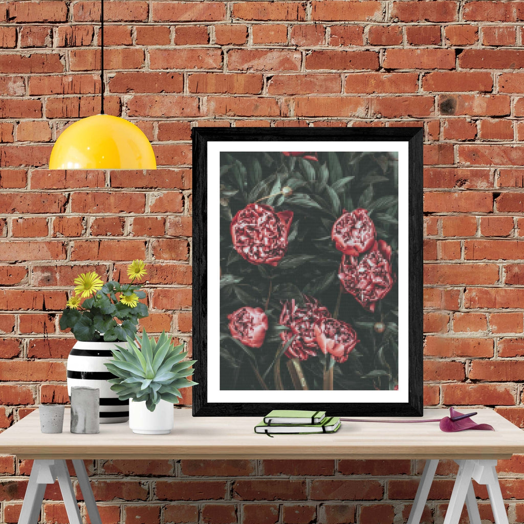"Red Peonies" Diamond Painting Kit (Full Drill) – Paint With Diamonds