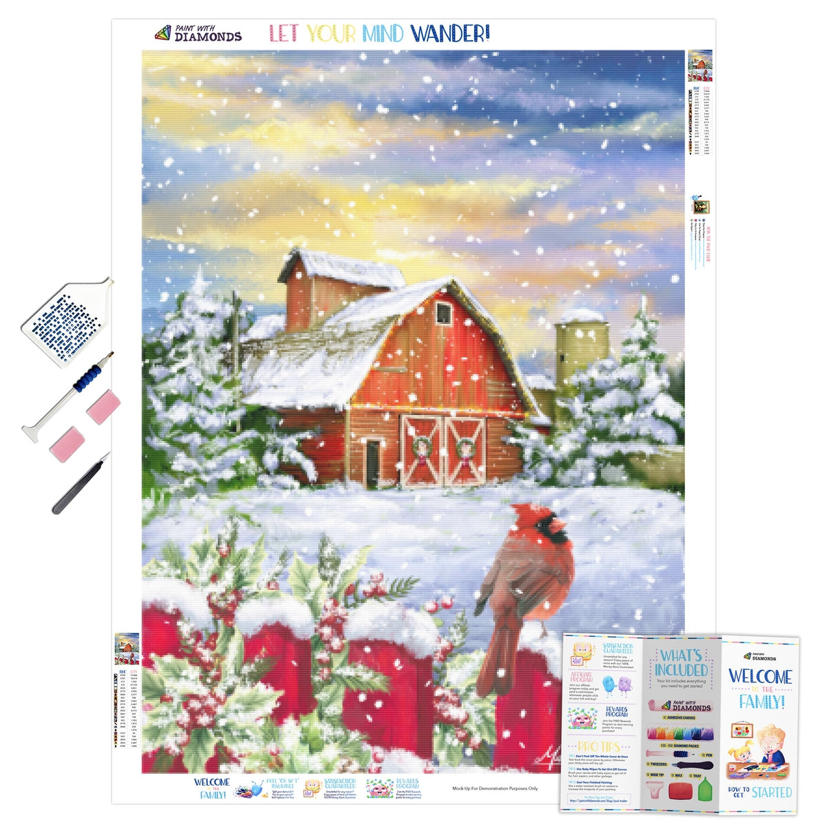 "Red Robin By The Barn" Diamond Painting Kit (Full Drill) – Paint With ...