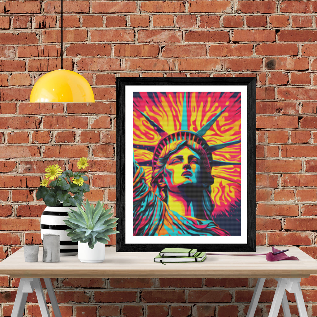 Rising Sun Statue Of Liberty Official Diamond Painting Kit | Diamond ...
