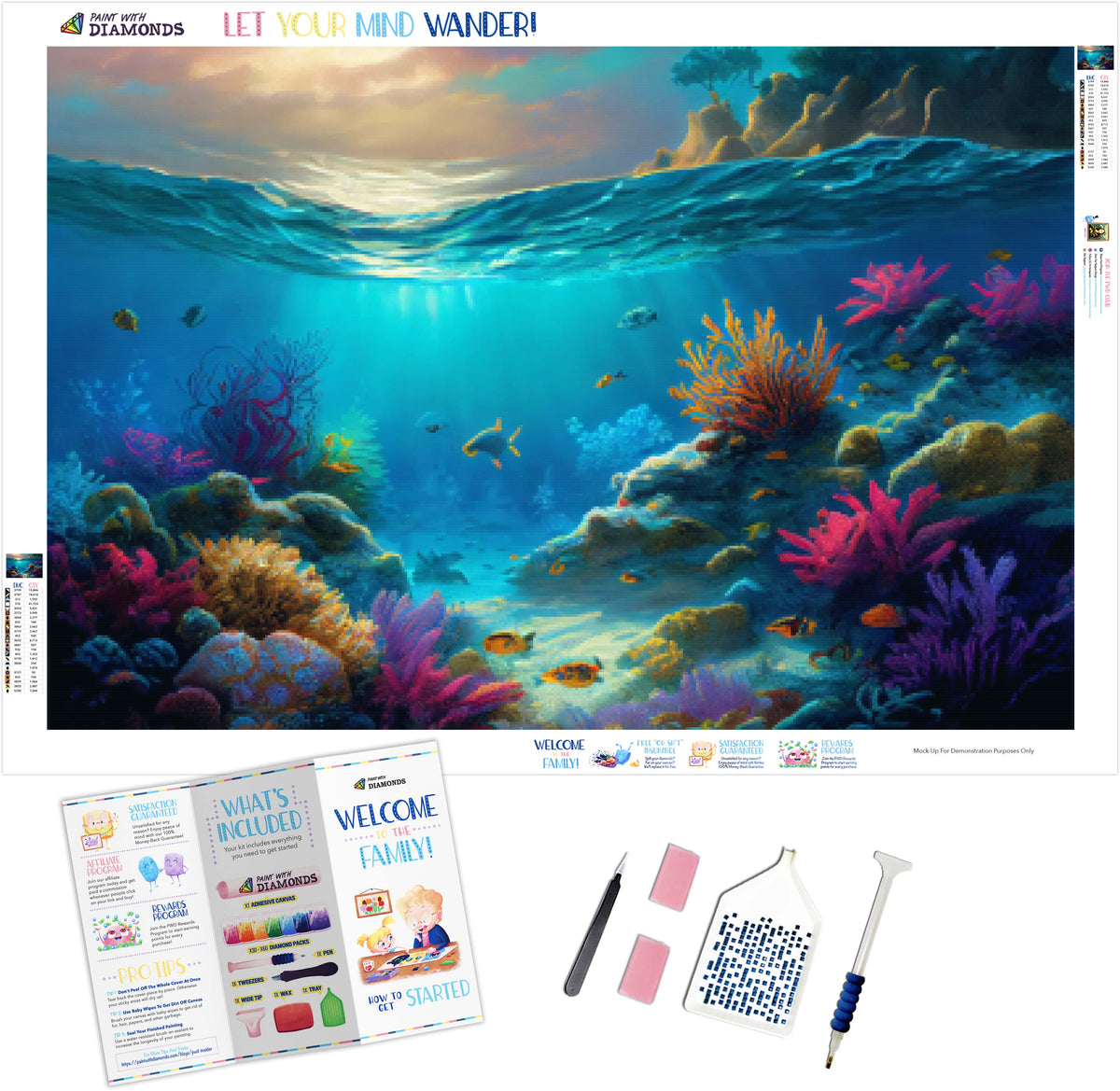 Seascape Coral Reef Official Diamond Painting Kit | Diamond Art | Paint ...