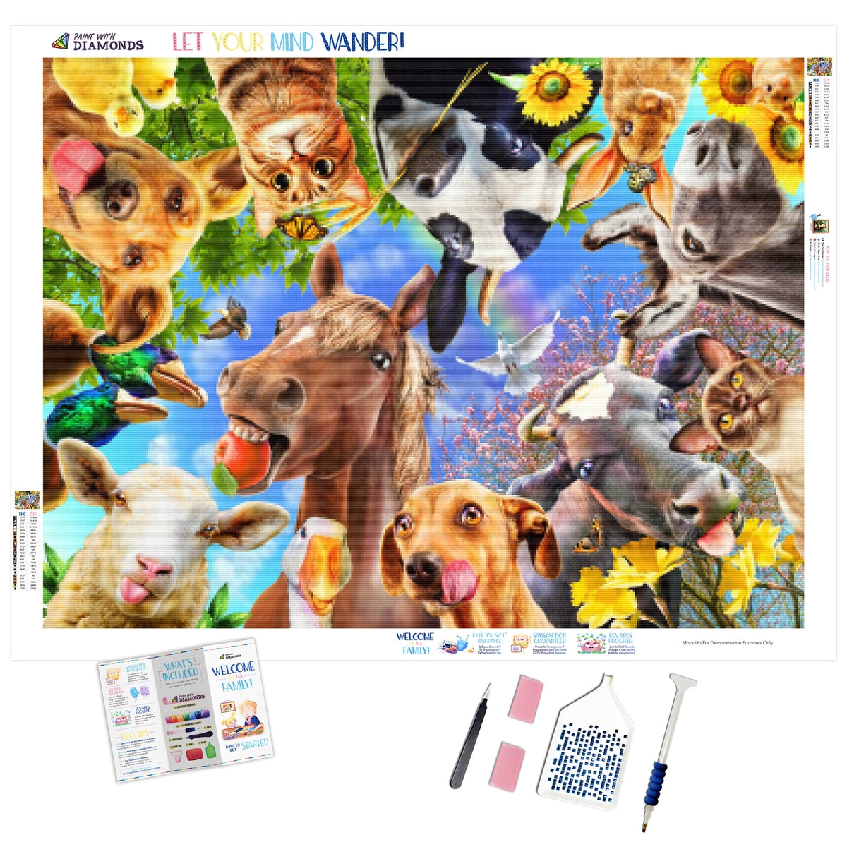 Silly Farm Animals Official Diamond Painting Kit (Full Drill) – Paint ...