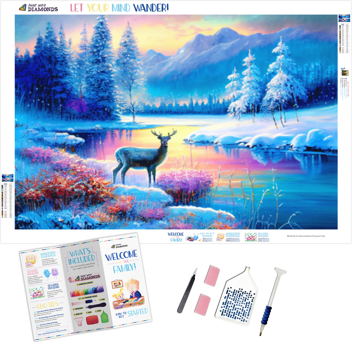 Snow Falling On Gentle Doe Official Diamond Painting Kit | Diamond Art ...