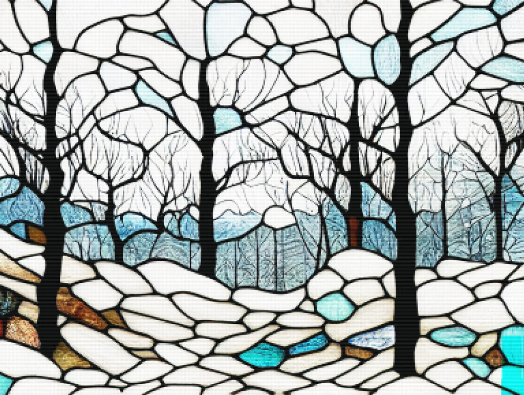 Soft Snow Stained Glass Official Diamond Painting Kit | Diamond Art ...