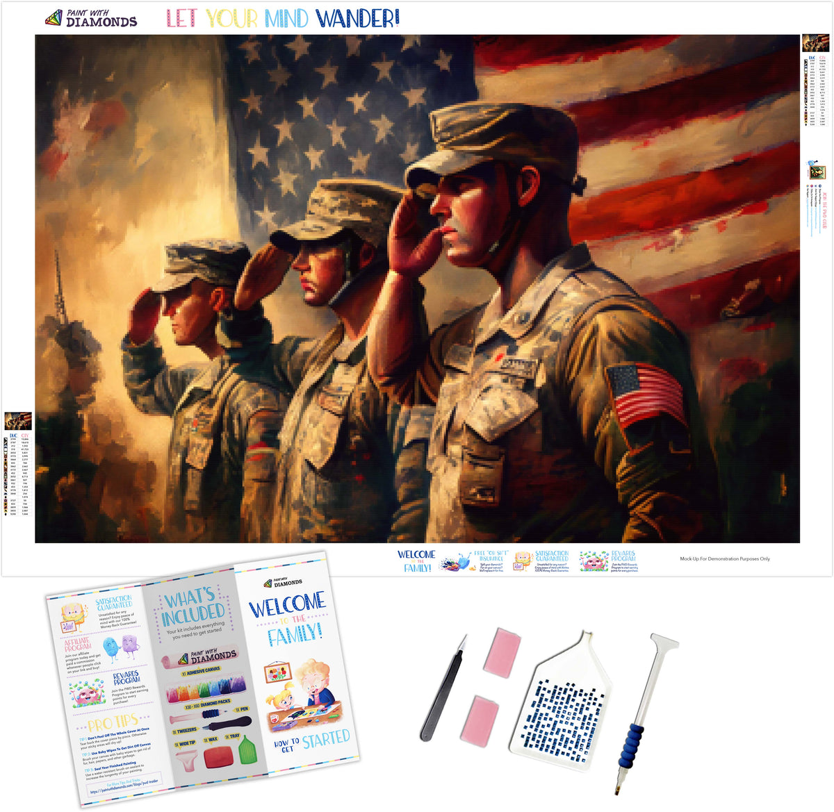 Soldiers Salute Official Diamond Painting Kit | Diamond Art | Paint ...