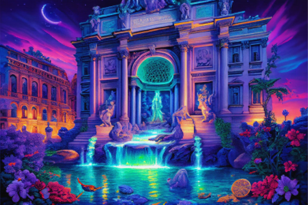 Sparkling Trevi Fountain Official Diamond Painting Kit | Diamond Art ...