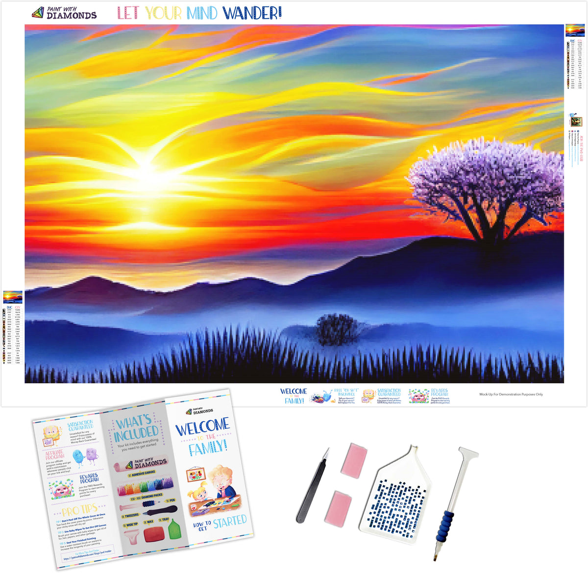 Spring Mountain Sunrise Official Diamond Painting Kit | Diamond Art ...