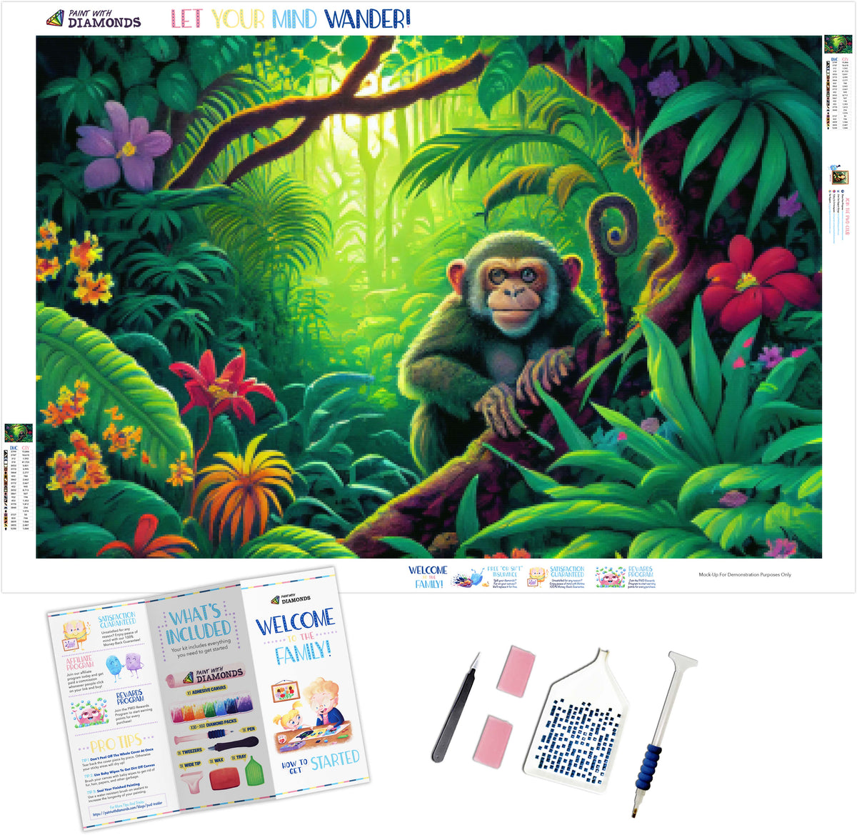 Staring Monkey Official Diamond Painting Kit | Diamond Art | Paint With ...