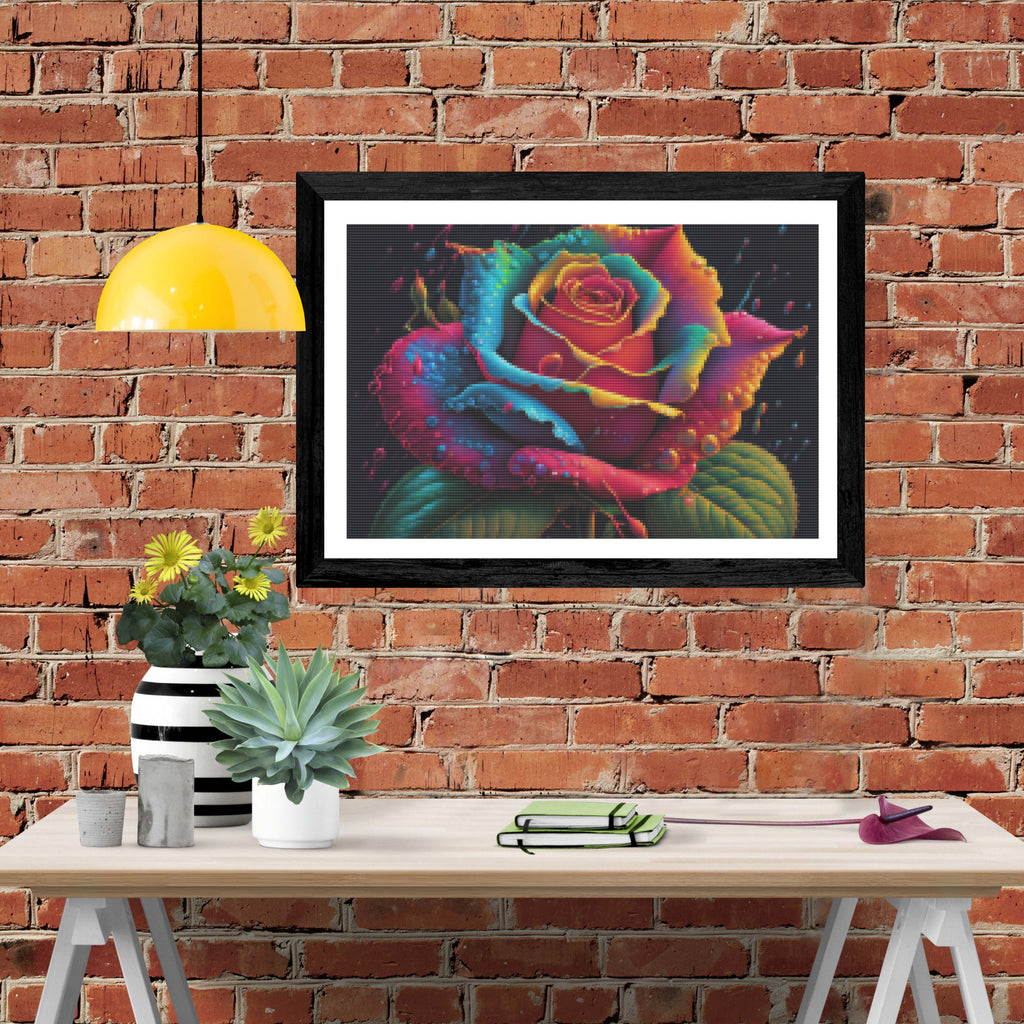 Stylized Rainbow Rose Official Diamond Painting Kit | Diamond Art ...