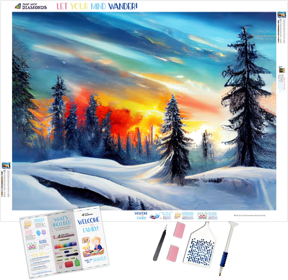 Sun Sets In Winter Official Diamond Painting Kit | Diamond Art | Paint ...