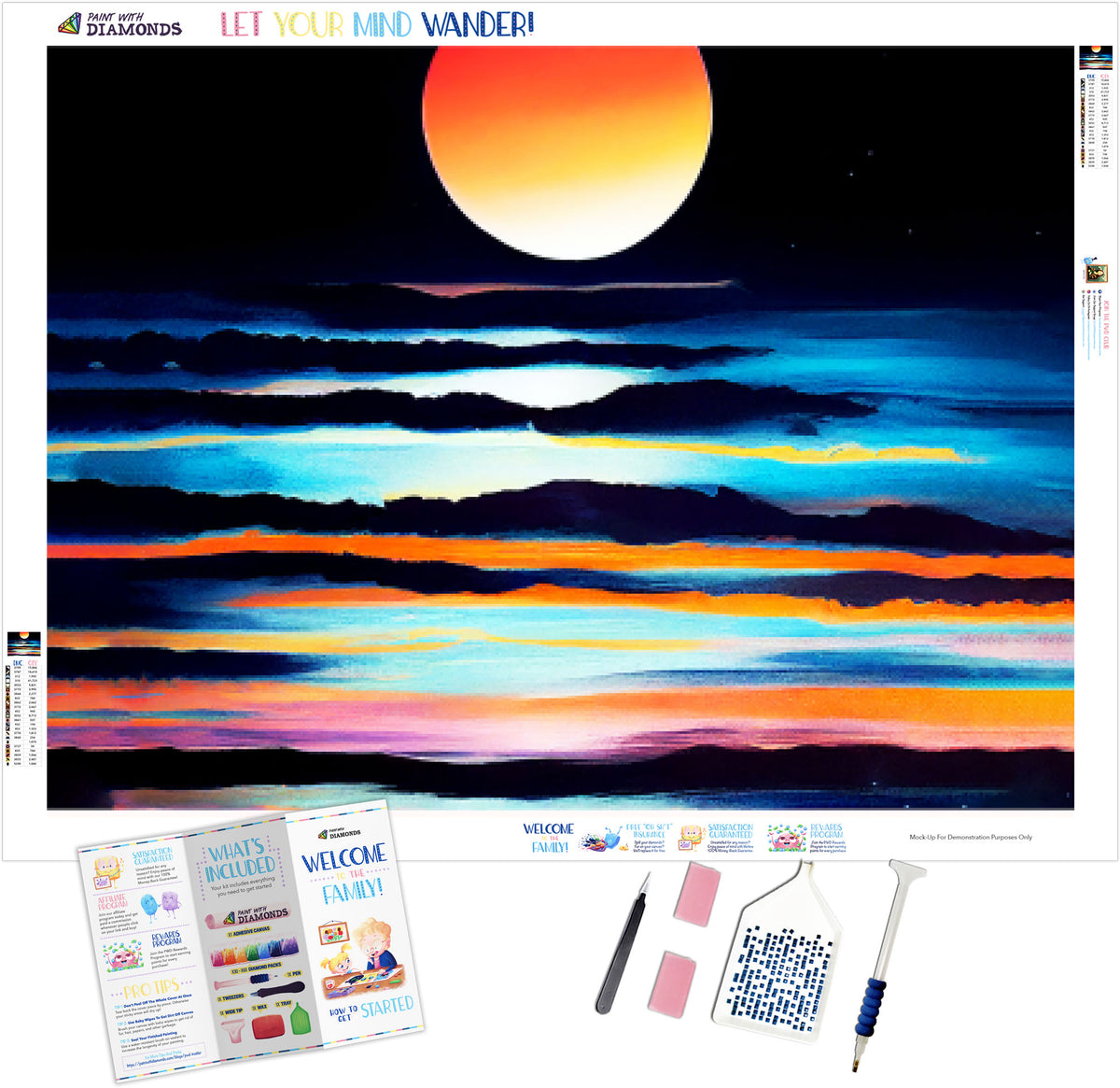 Sunset Moonlight Official Diamond Painting Kit | Diamond Art | Paint ...
