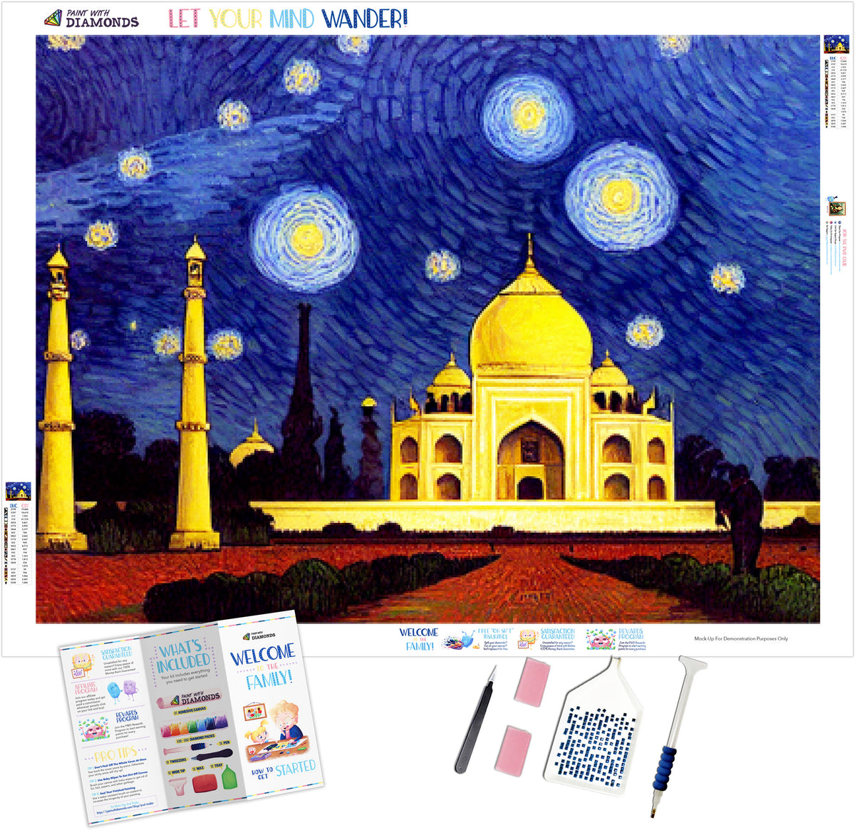 Taj Mahal By Van Gogh Official Diamond Painting Kit | Diamond Art ...