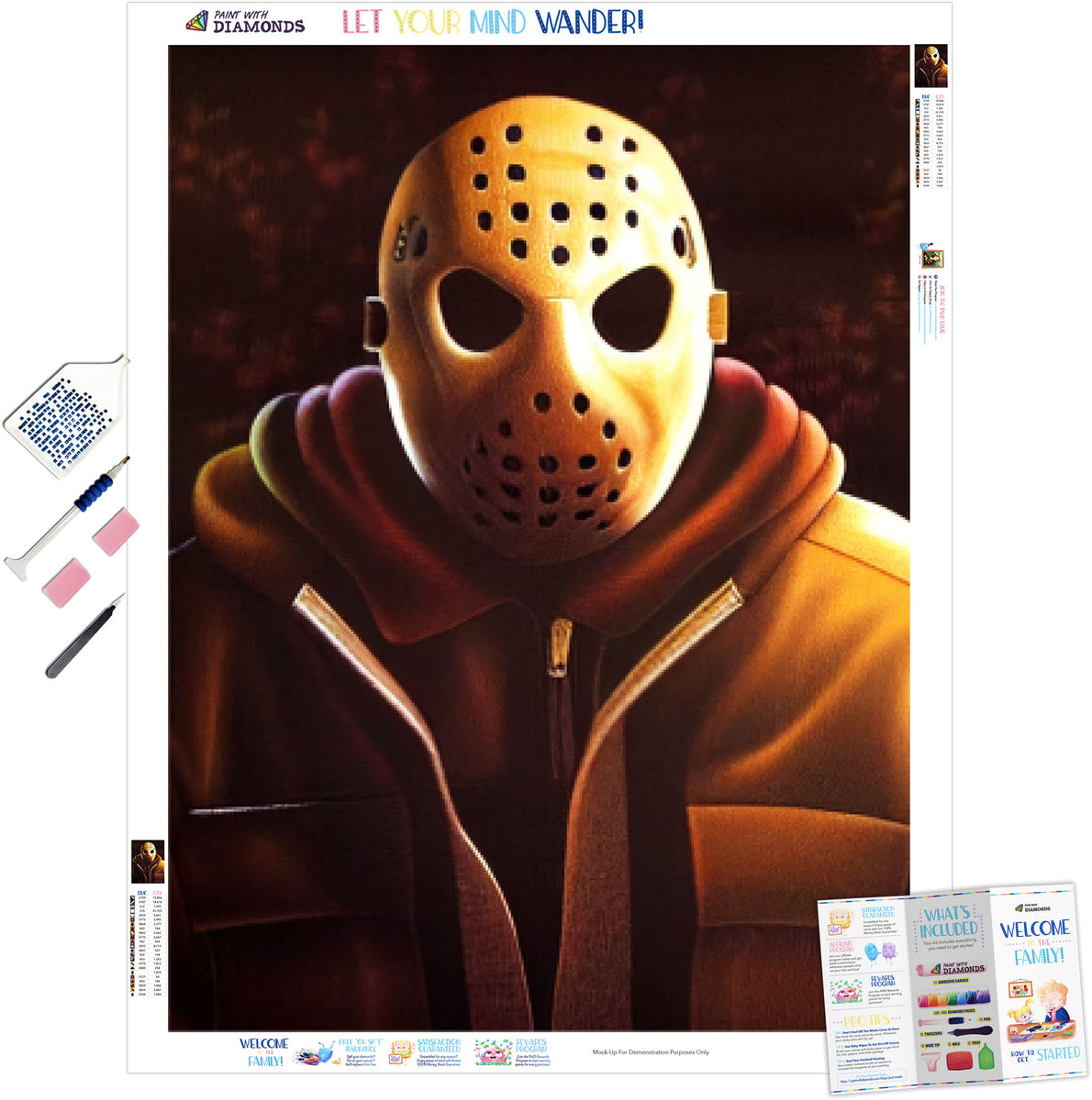 Terrifying Hockey Killer Official Diamond Painting Kit | Diamond Art ...