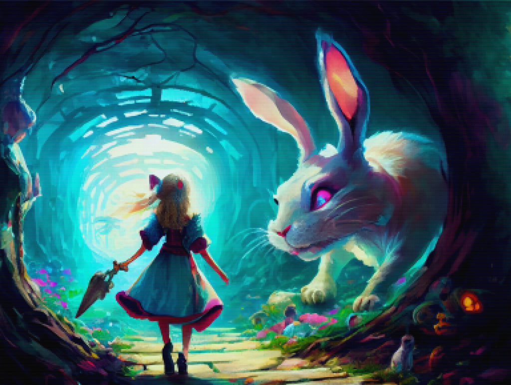 Terrifying White Rabbit Official Diamond Painting Kit | Diamond Art ...