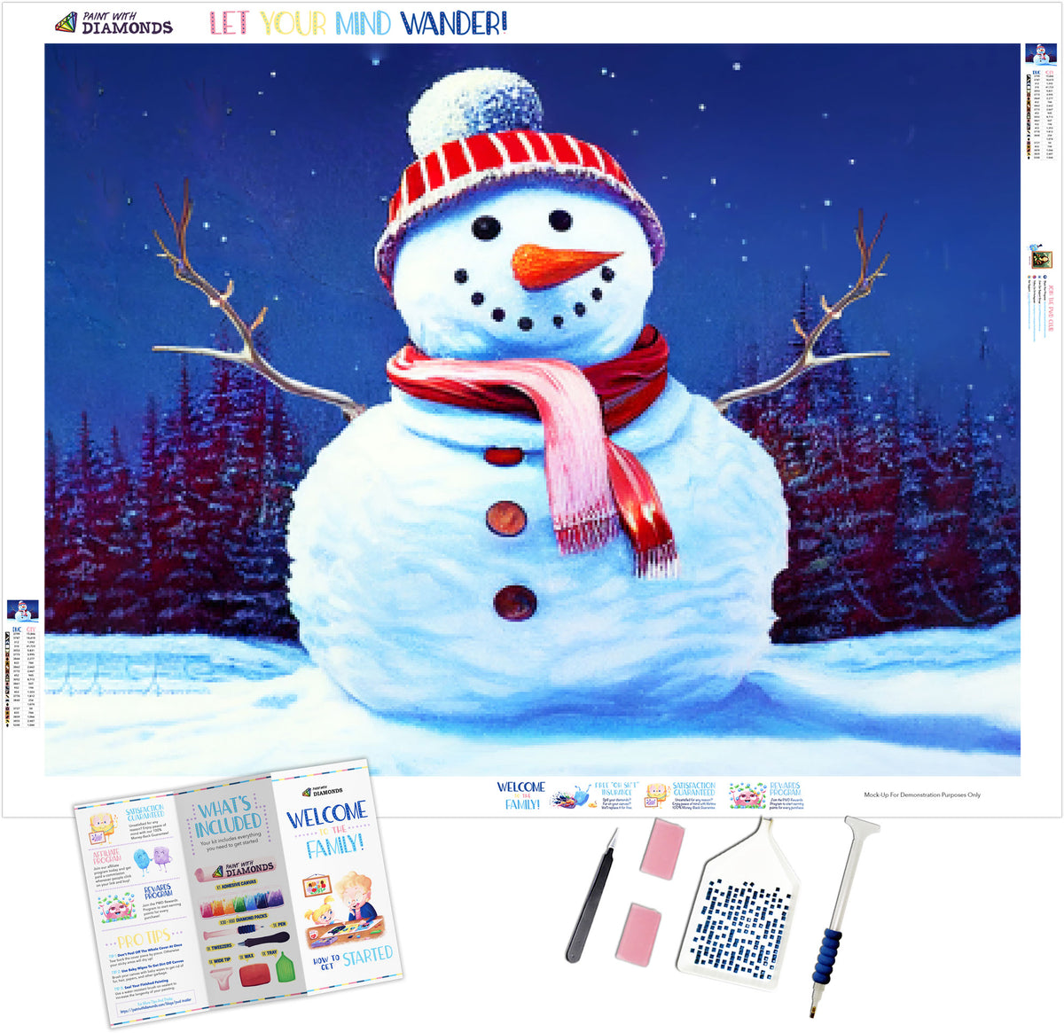 The Friendliest Snowman Official Diamond Painting Kit | Diamond Art ...