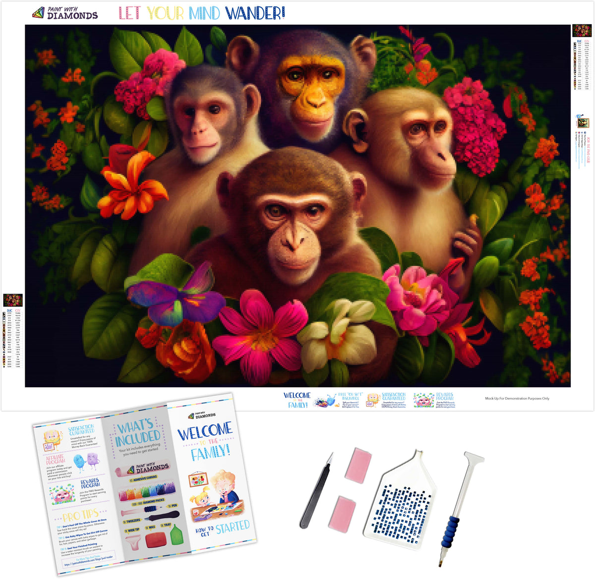 The Monkeys Official Diamond Painting Kit | Diamond Art | Paint With ...