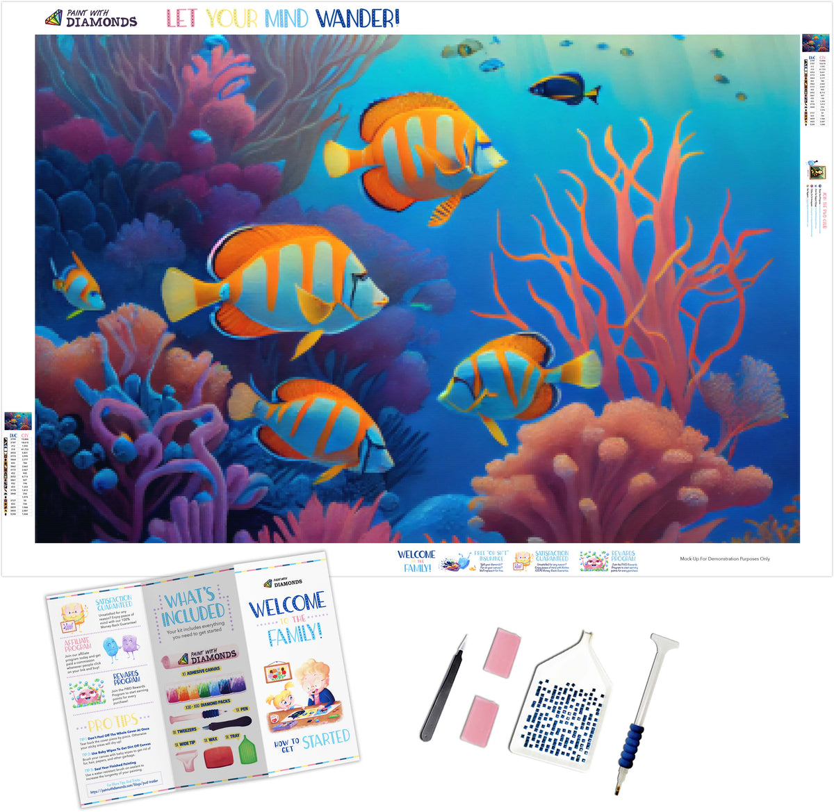 Tropical fish Coral Reef Official Diamond Painting Kit | Diamond Art ...