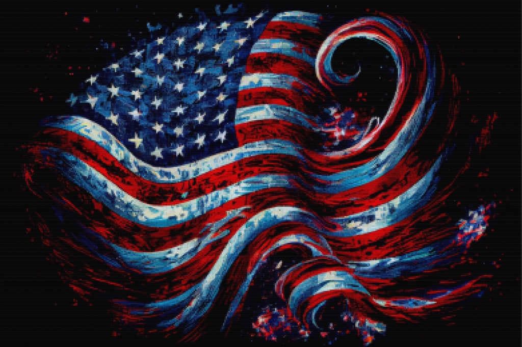 Twisted American Flag Official Diamond Painting Kit | Diamond Art ...