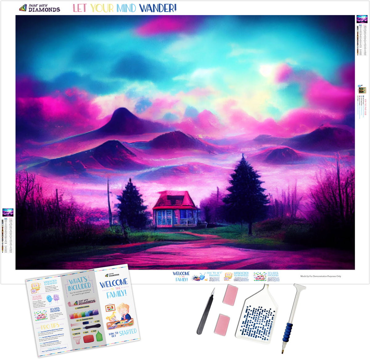 Upside Down Cabin Official Diamond Painting Kit | Diamond Art | Paint ...