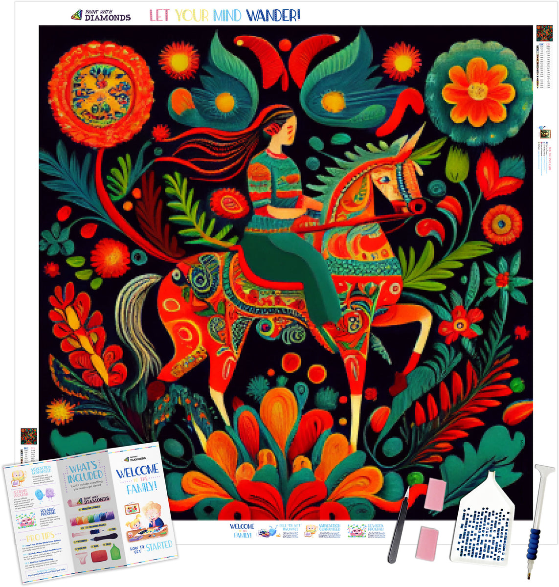 Vibrant Folklore Official Diamond Painting Kit | Diamond Art | Paint ...