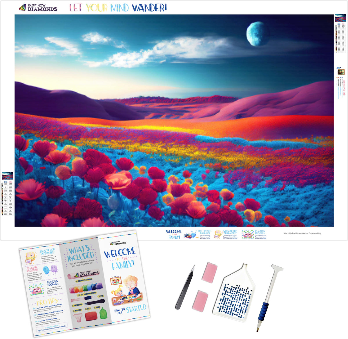 Vibrant Landscape Full Bloom Official Diamond Painting Kit | Diamond ...