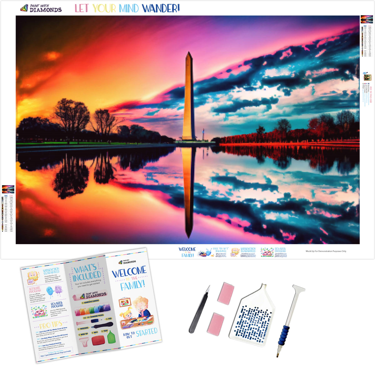 Washington Monument Reflection Official Diamond Painting Kit | Diamond ...
