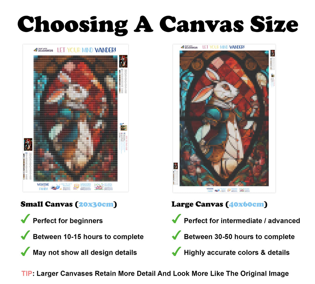 White Rabbit Stained Glass Official Diamond Painting Kit | Diamond Art ...
