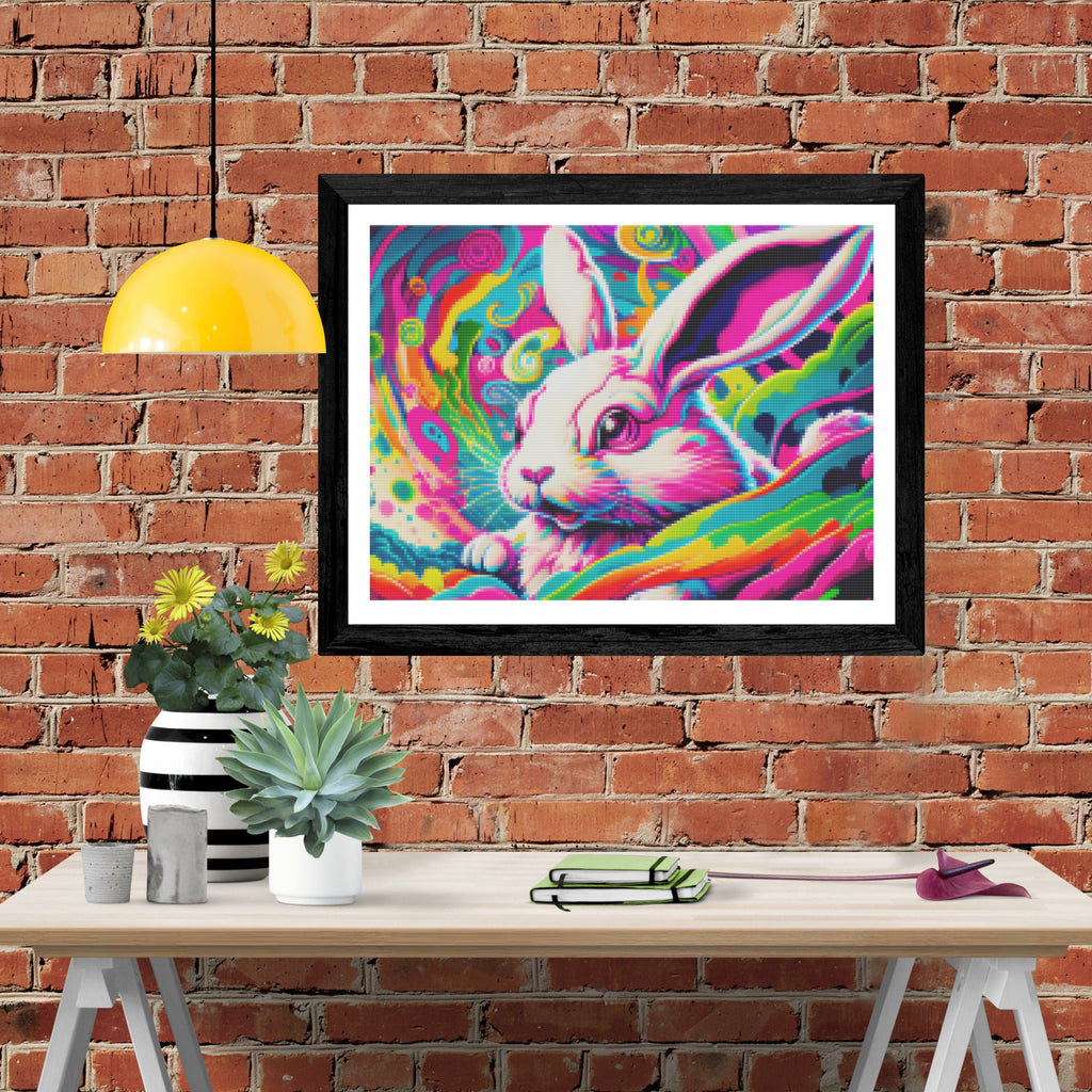 White Rainbow Rabbit Official Diamond Painting Kit | Diamond Art ...