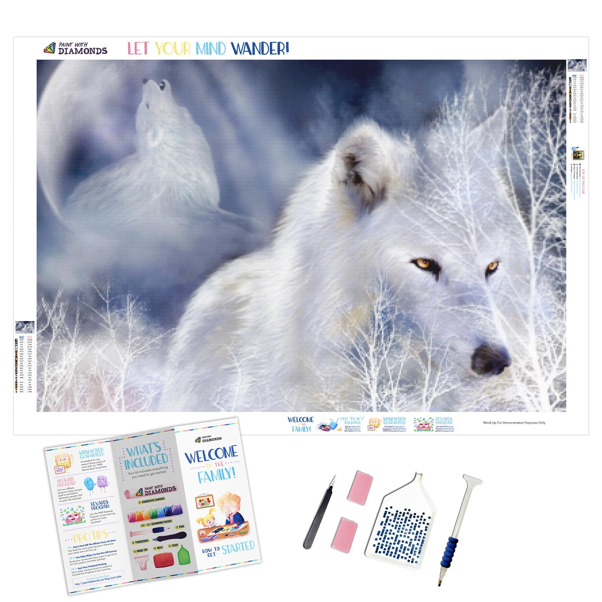 "White Wolf" Diamond Painting Kit (Full Drill) – Paint With Diamonds