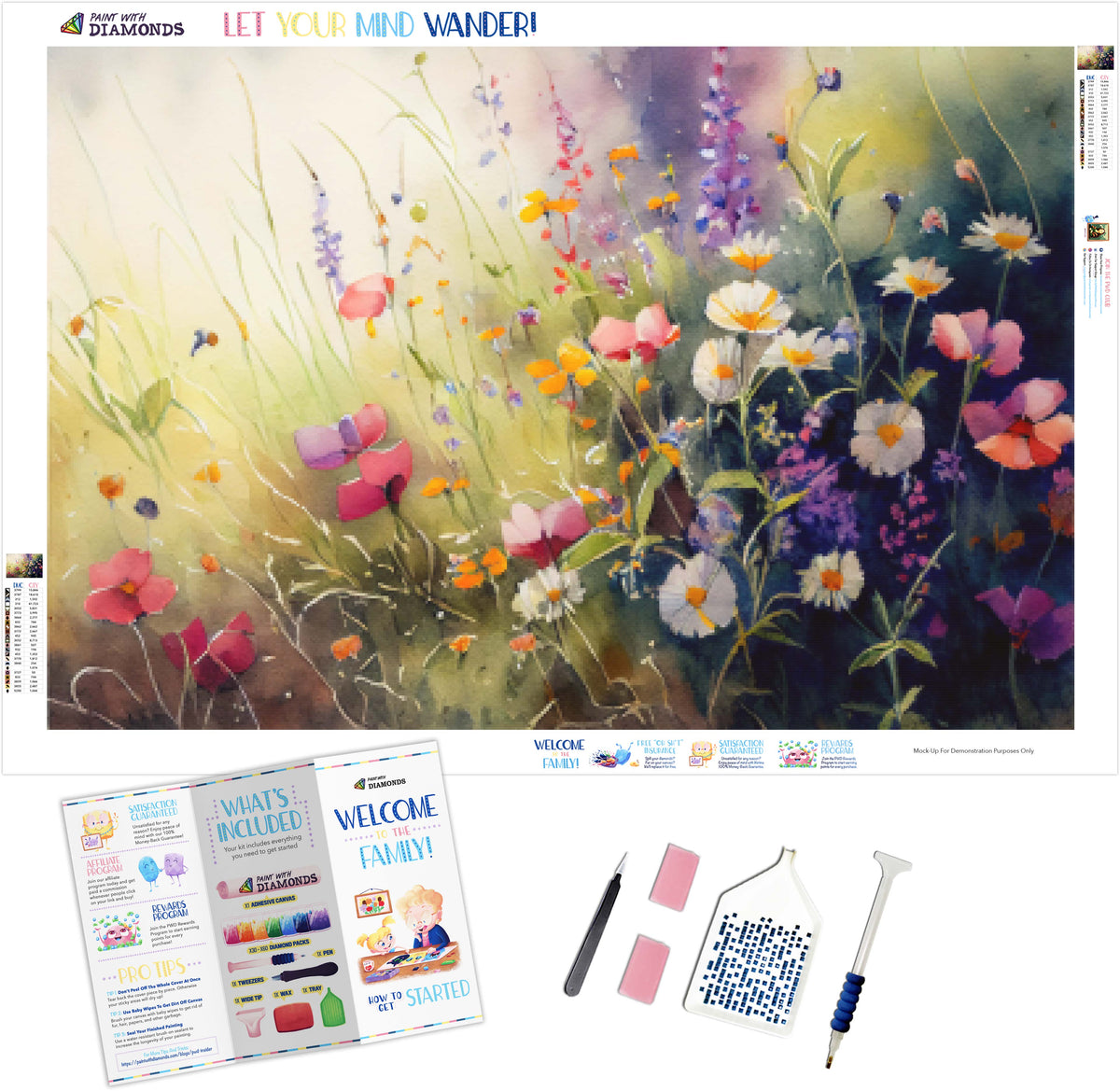 Wildflower Watercolor Official Diamond Painting Kit | Diamond Art ...