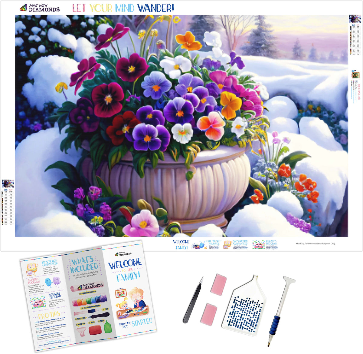 Winter Pansies Official Diamond Painting Kit | Diamond Art | Paint With ...