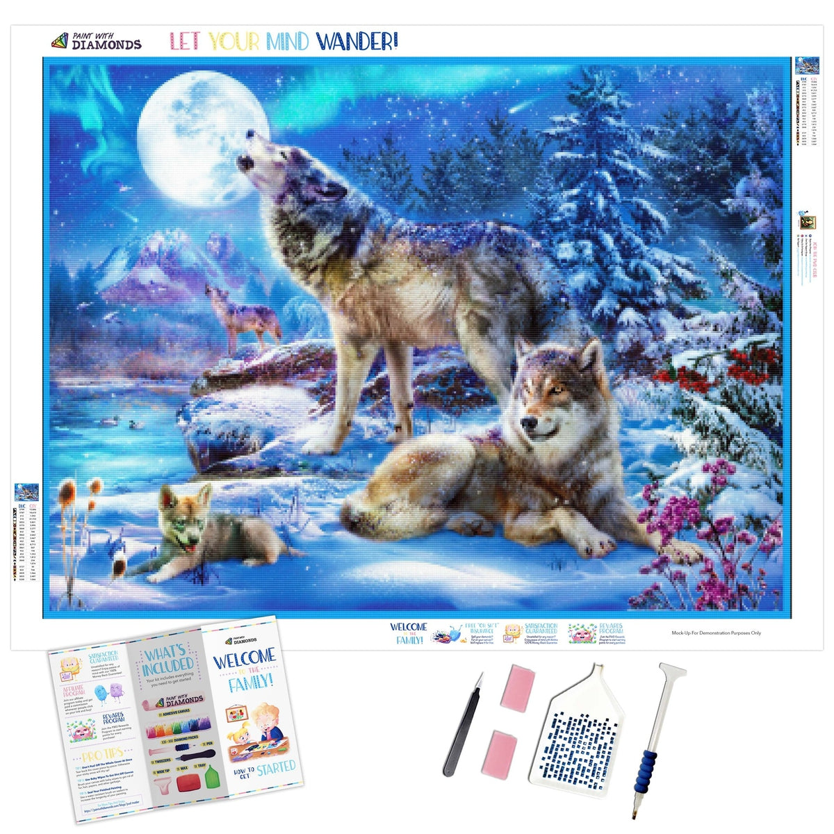 Winter Wolf Family Official Diamond Painting Kit (Full Drill) – Paint ...