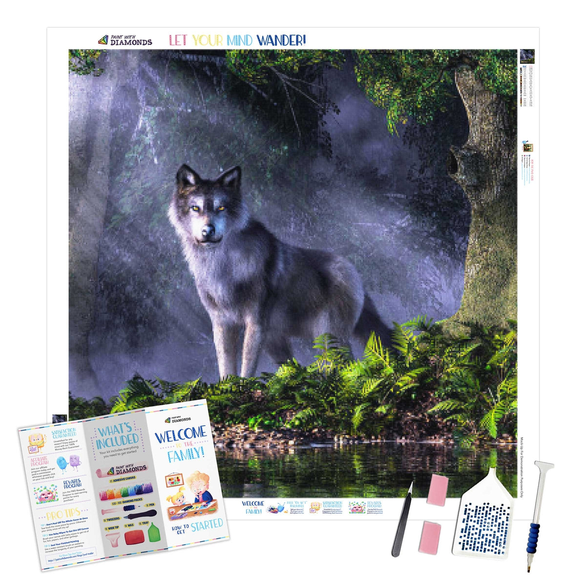 "Wolf In The Forest" Diamond Painting Kit (Full Drill) – Paint With ...